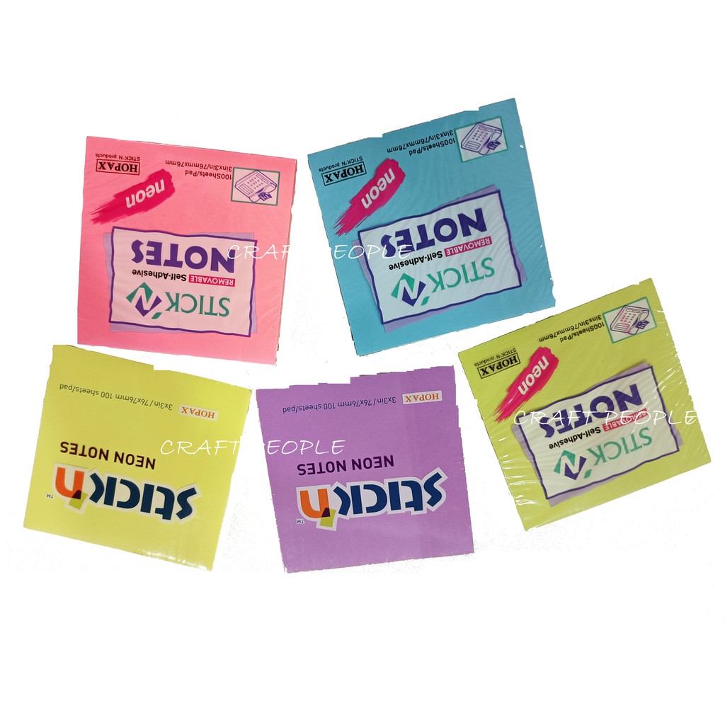 Hopax Adhesive Sticky Notes (76x76mm/100's) / (76x50mm/100's) | Shopee ...