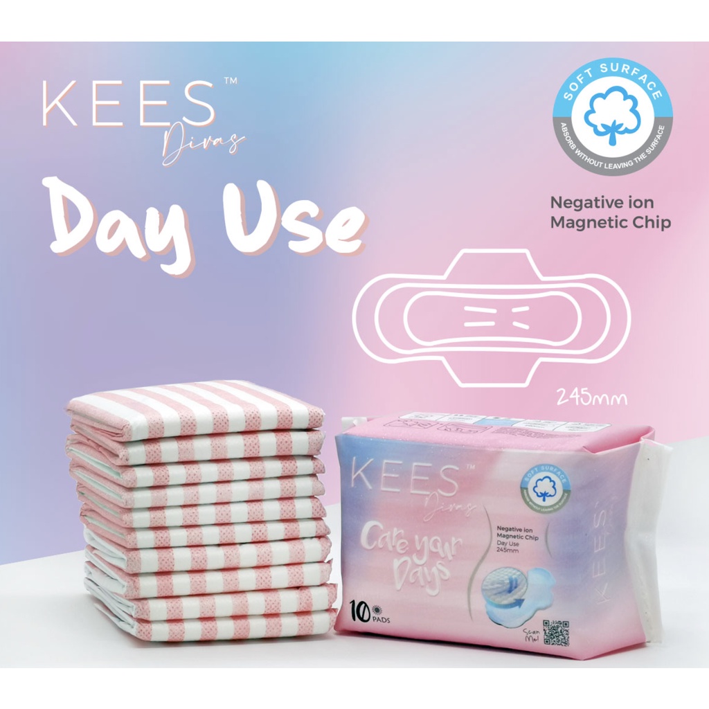 HALAL HUB KEES Sanitary Pad Negative Ion Pad 负离子卫生棉 Premium Ultra Thin ...