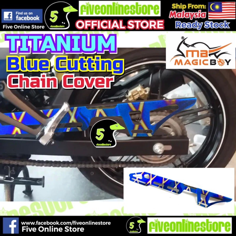 Magic Boy Racing Titanium Chain Cover Universal Blue Cutting Design ...