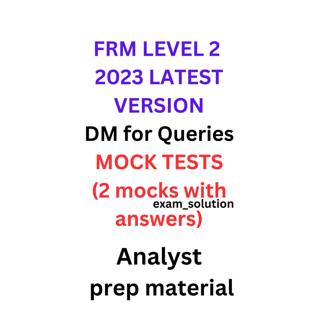 FRM PART 2 2023 Mock test analyst prep ( 2 mock tests ) | Shopee Malaysia