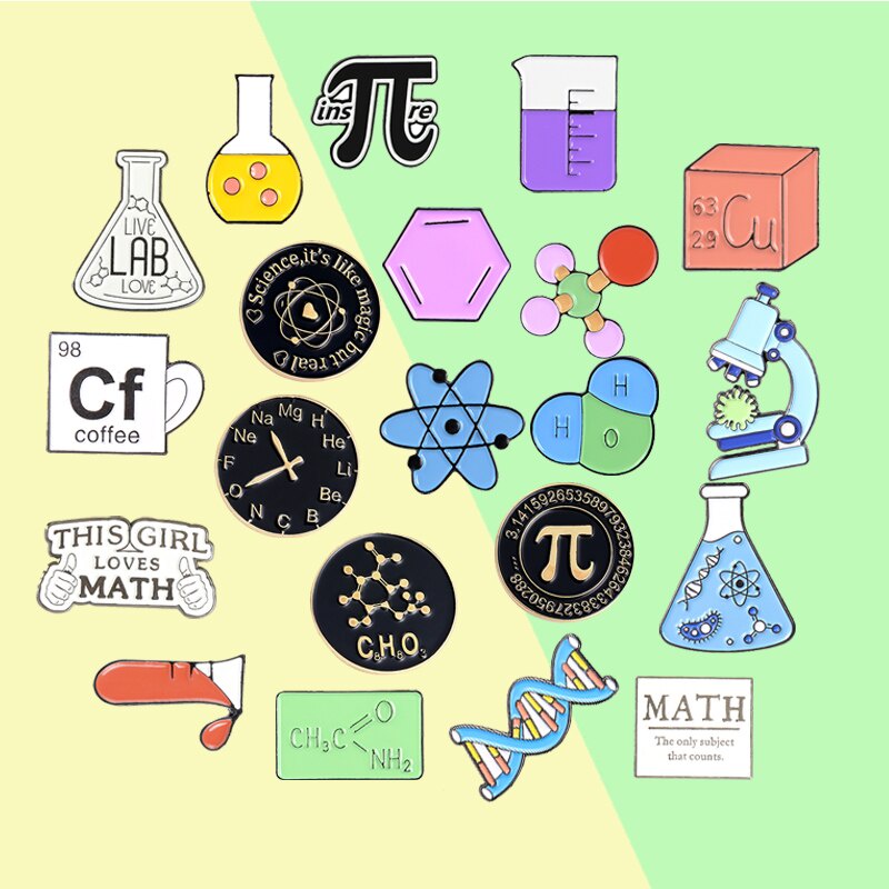 Molecular Formula of Atomic Weight Mechanics Enamel Pins Dna Atomic ...