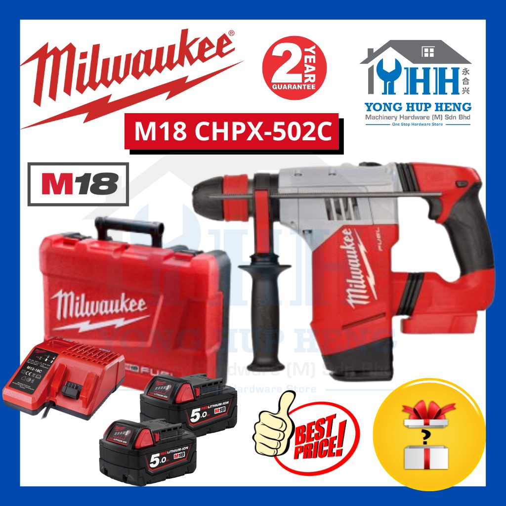 Milwaukee M18chpx 502c M18 Fuel 28mm Sds Plus Hammer Drill 5 0ah