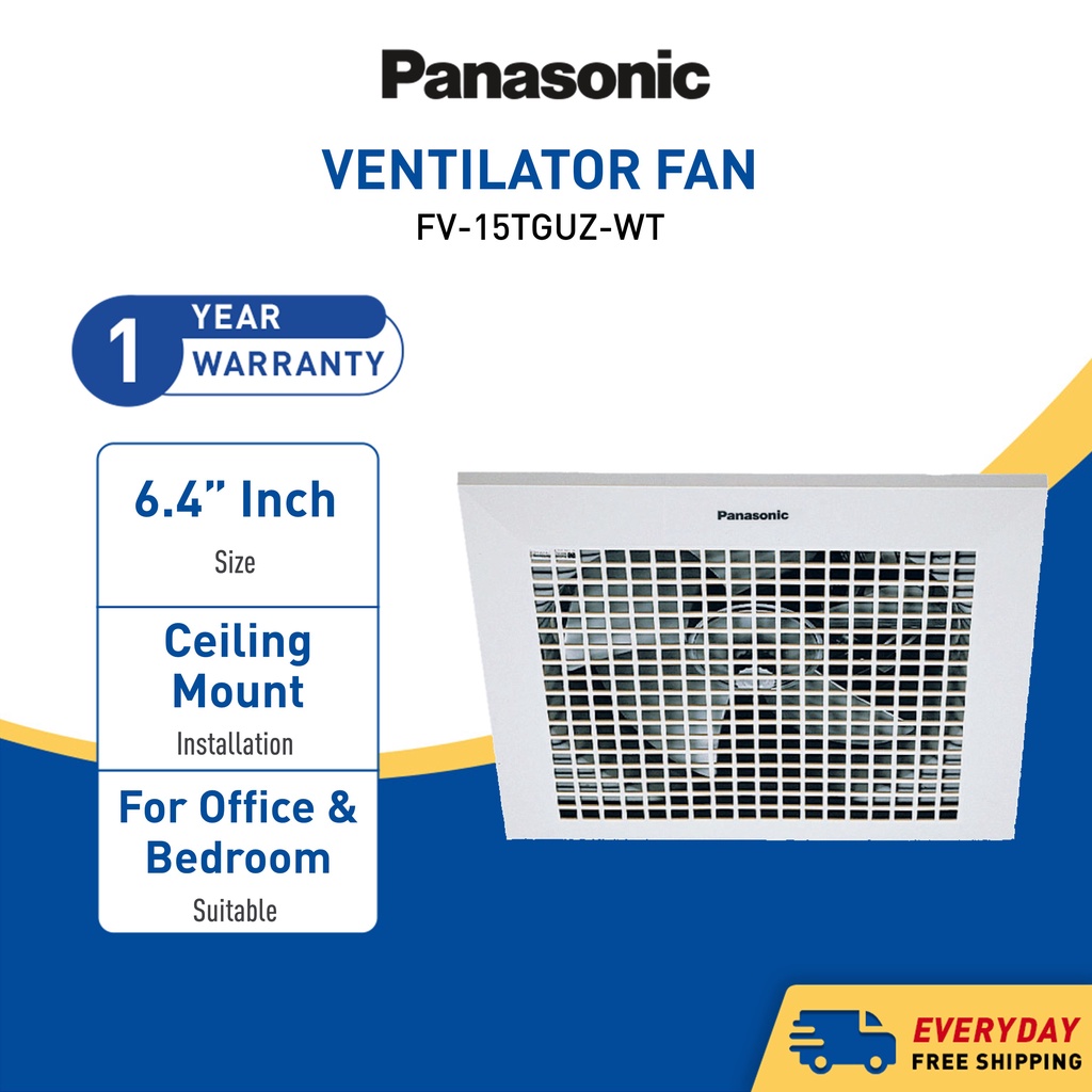 Panasonic Fv-15Tguz Ceiling Mount Ventilator Fan Fv-15Tguz-Wt 16Cm 6 ...