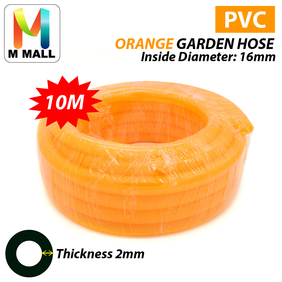 M MALL 10 meter Water Hose Garden Hose Lawn PVC Pipe Thick Orange PVC ...