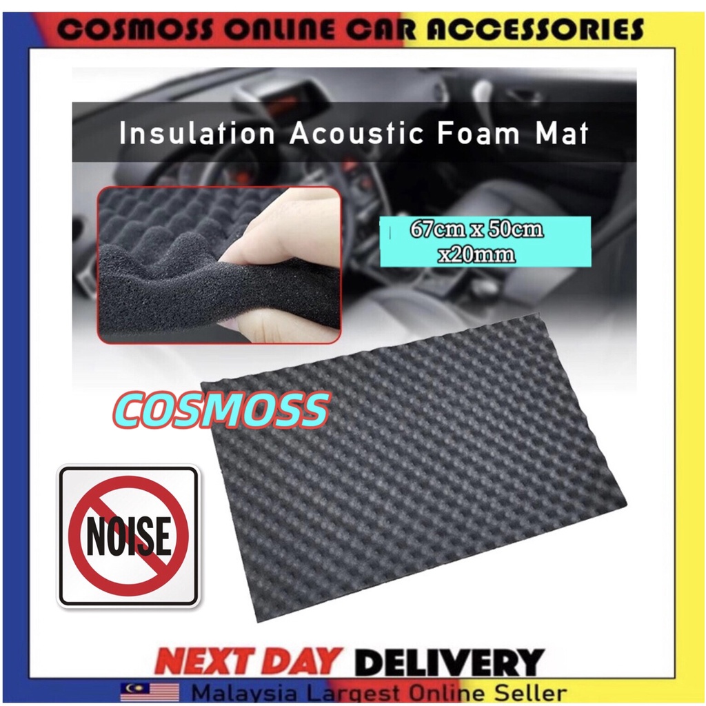 MEMORY FOAM Wave Sound Insulation Cotton Pad Acoustic Heat Noise ...