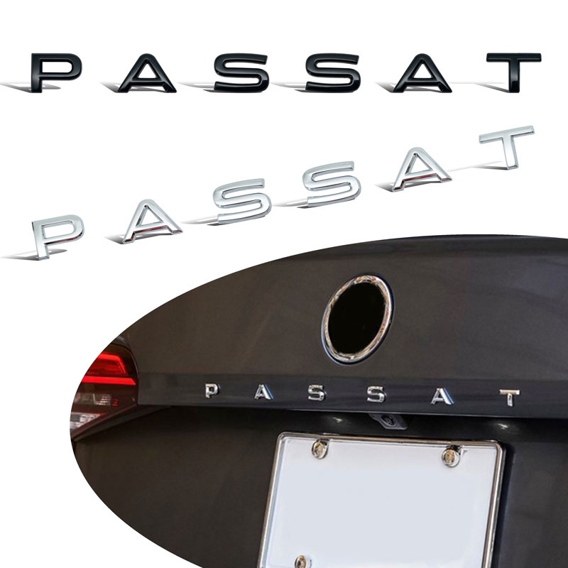 3D Car Styling Black Silver Metal PASSAT Emblem Hood Trunk Letters Logo ...