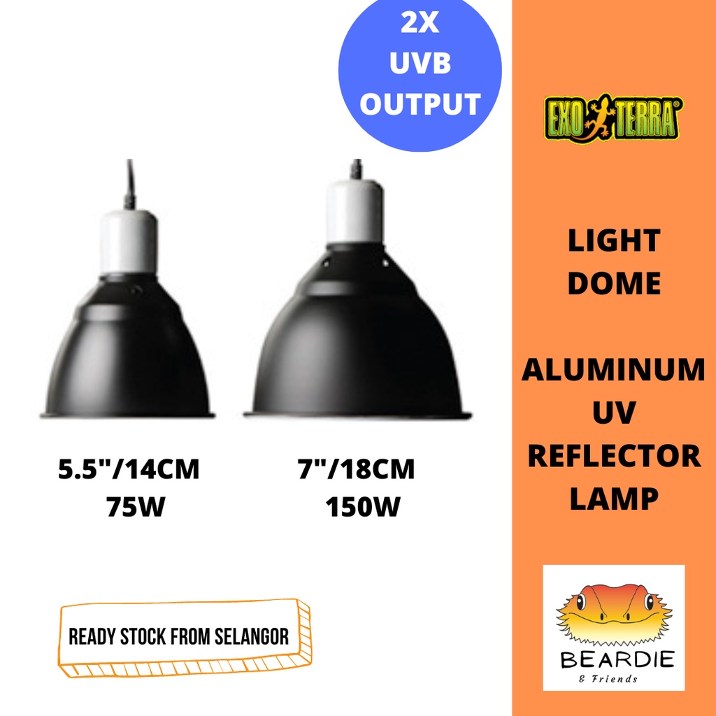 EXO TERRA LIGHT DOME / ALUMINUM UV REFLECTOR LAMP 5.5” / 7” (PT2055/PT2057) | Shopee Malaysia
