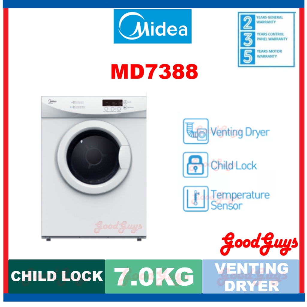 [Seller's Own Fleet]Midea MD7388 7kg Vented Front Load Dryer/Electronic ...
