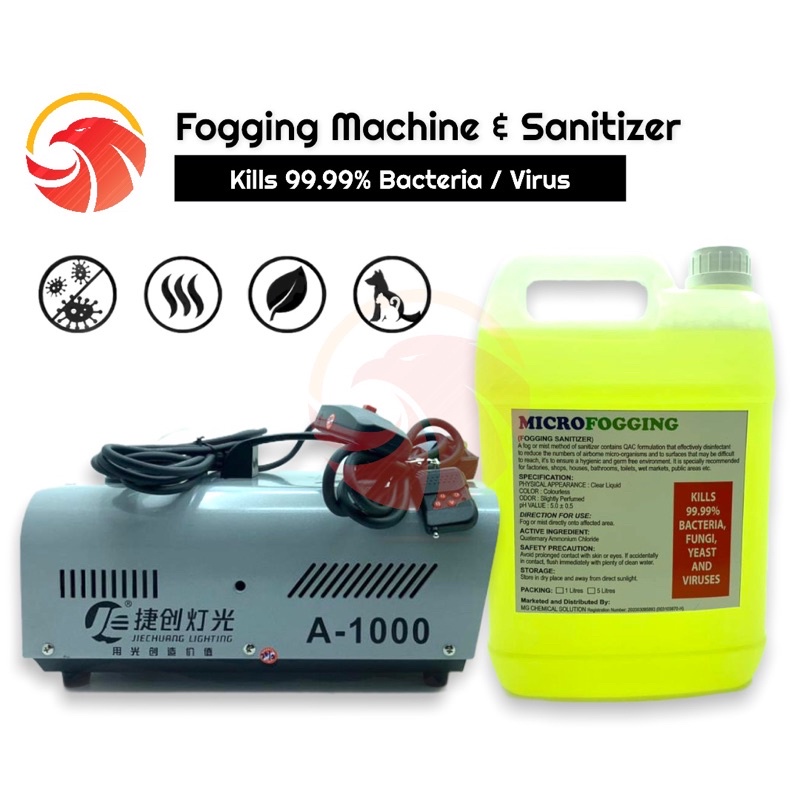 Nano Disinfectant Fogger Machine & Fogging Sanitizer Liquid 5L | Shopee ...