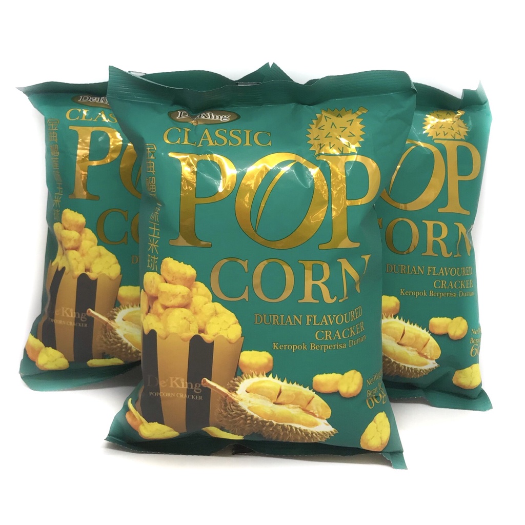 DEKING Classic POP CORN Durian Flavour Cracker 60g [MUSANG KING ...
