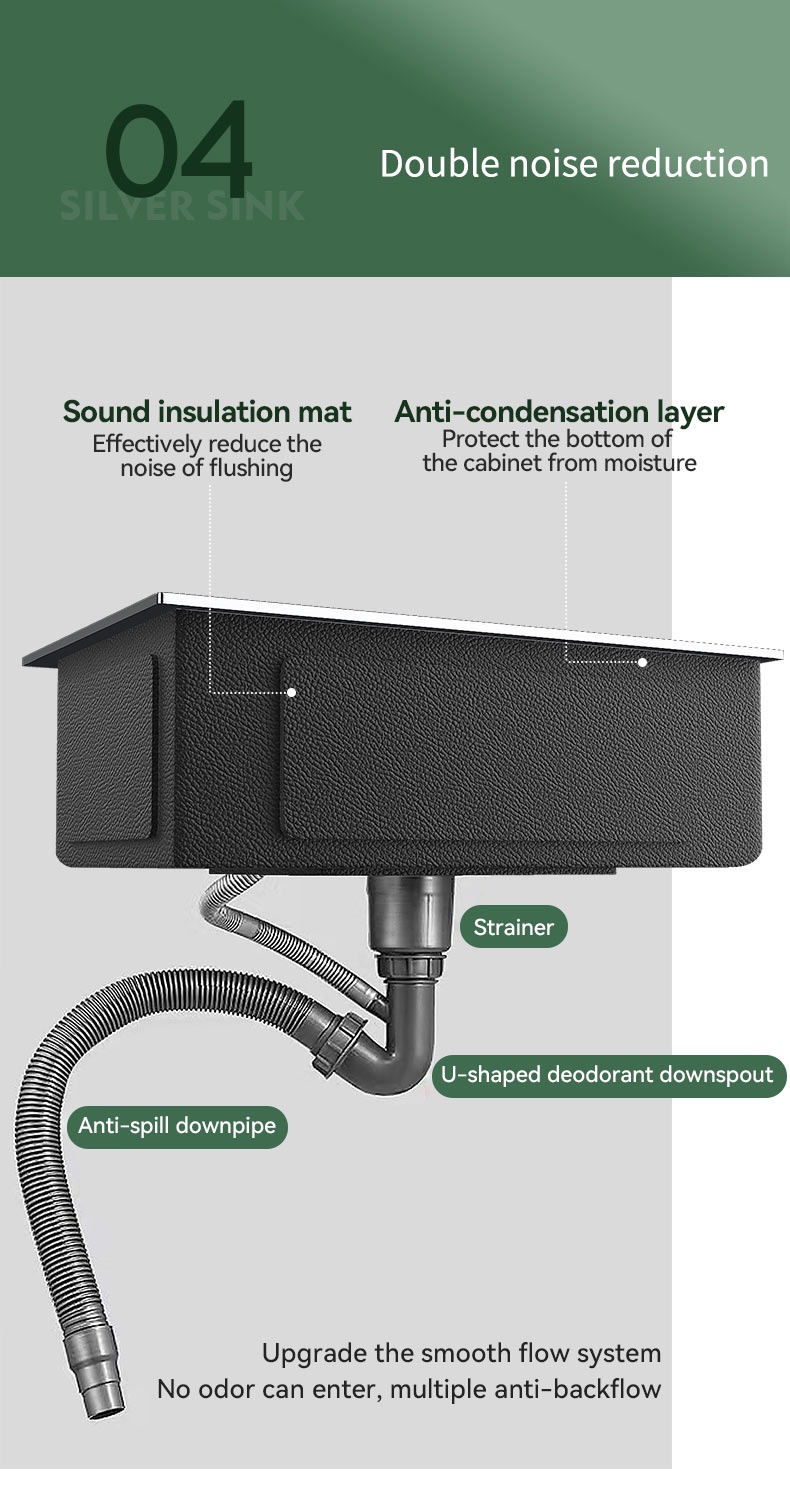 Singki Dapur Nano Sinki 304 Stainless Steel Handmade Single Bowl ...