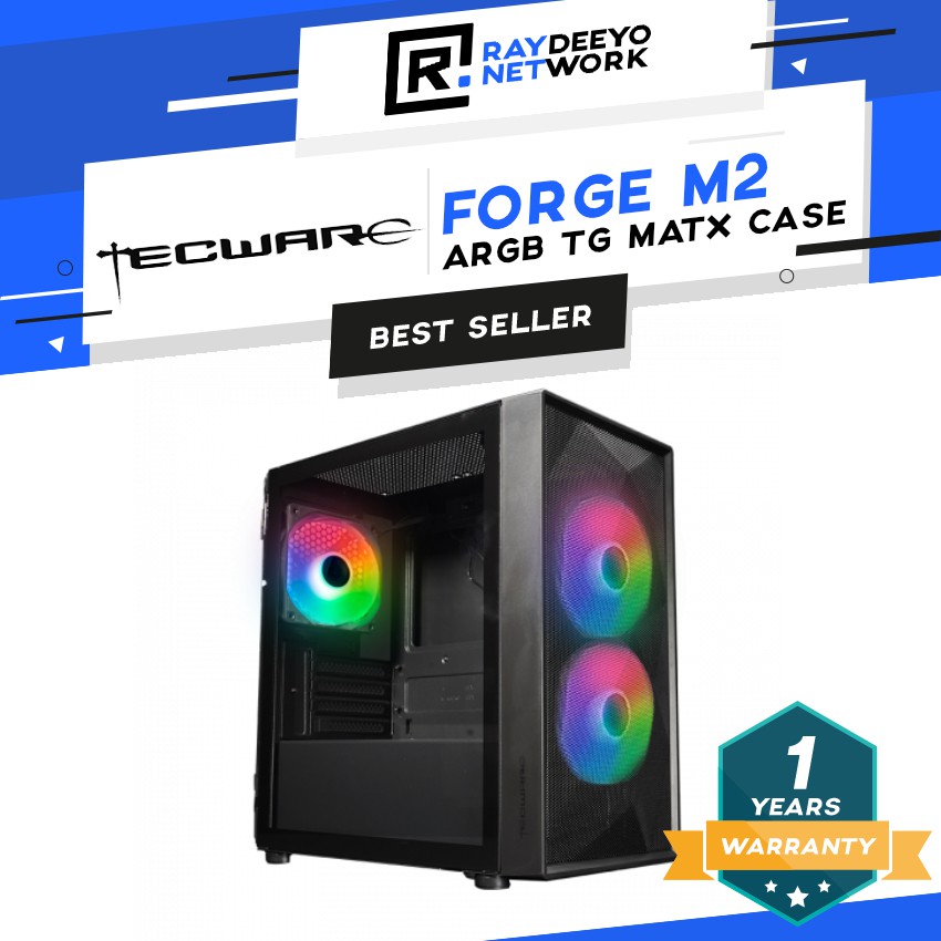 Tecware Forge M2 TG ARGB MATX (Black/White) Gaming Case [Airflow ...