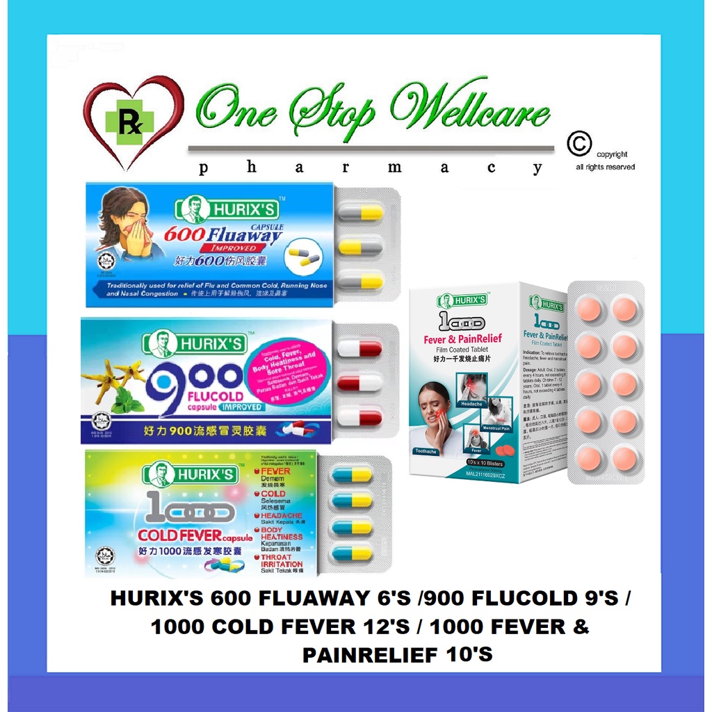HURIX'S 600 FLUAWAY 6'S / 900 FLUCOLD 9'S / 1000 COLD FEVER 12'S ...