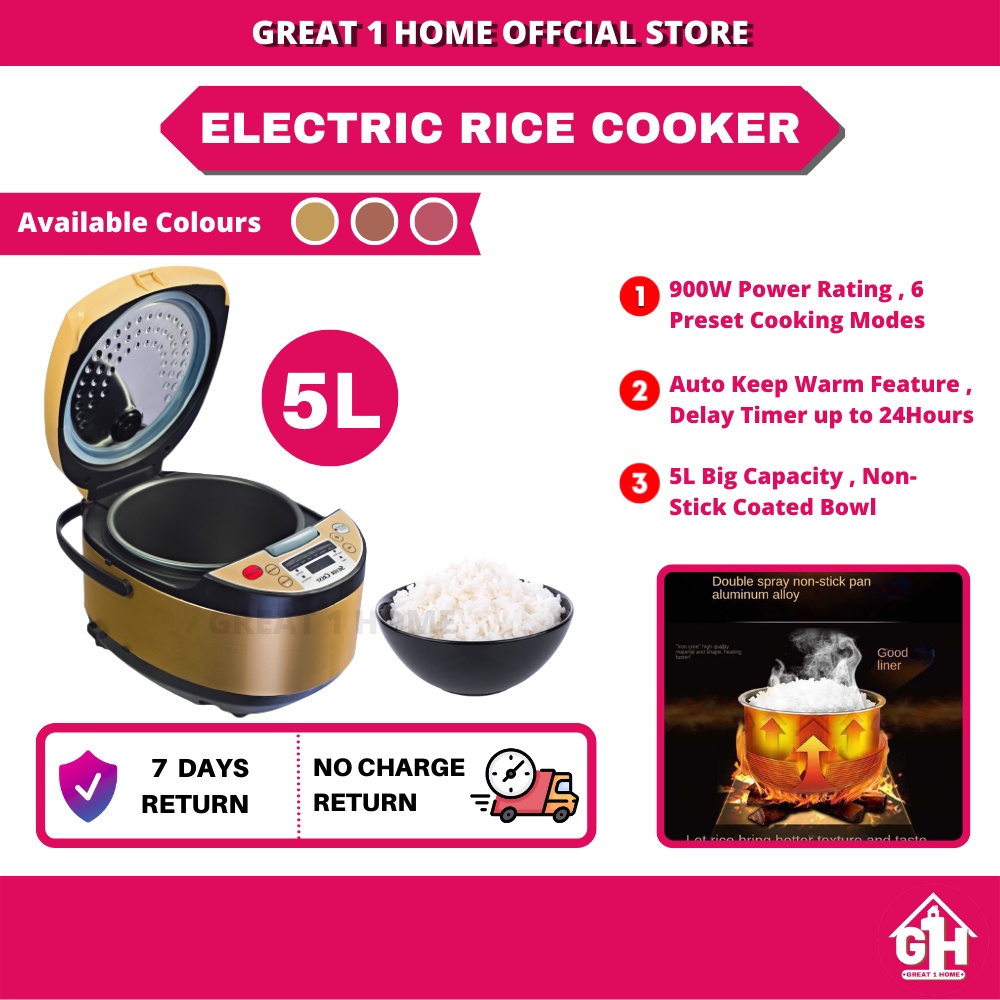 5L Electric Rice Cooker / Multicooker Pot / Electric Pot / Steamboat ...