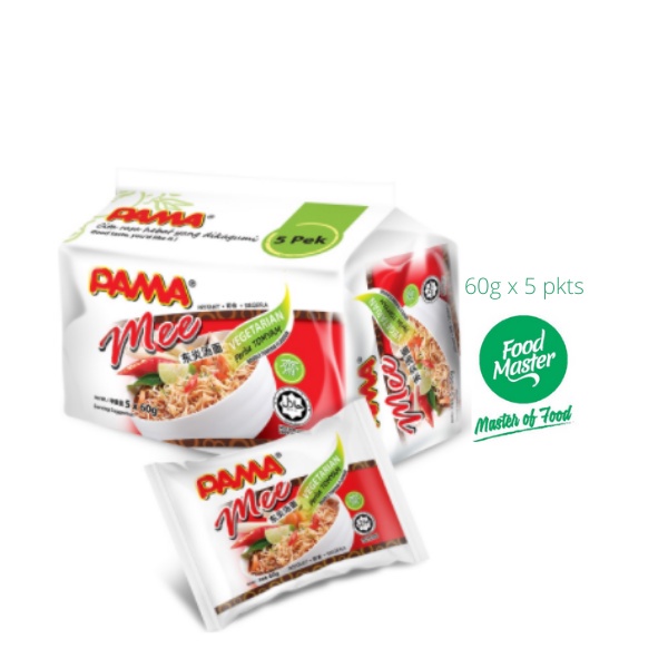 PAMA Instant Mee Vegetarian Tom Yam Flavour 60g x 5 pkt ( Free Premium ...