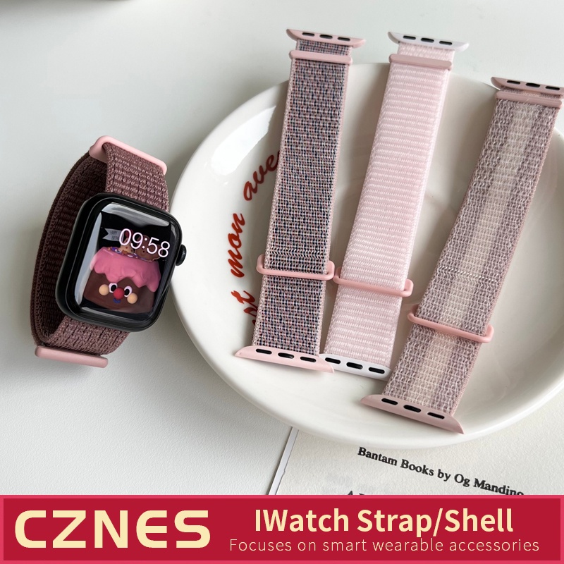 Velcro Strap IWatch Strap Nylon Braided S6 SE S7 S8 S9 44 45mm 41mm ...