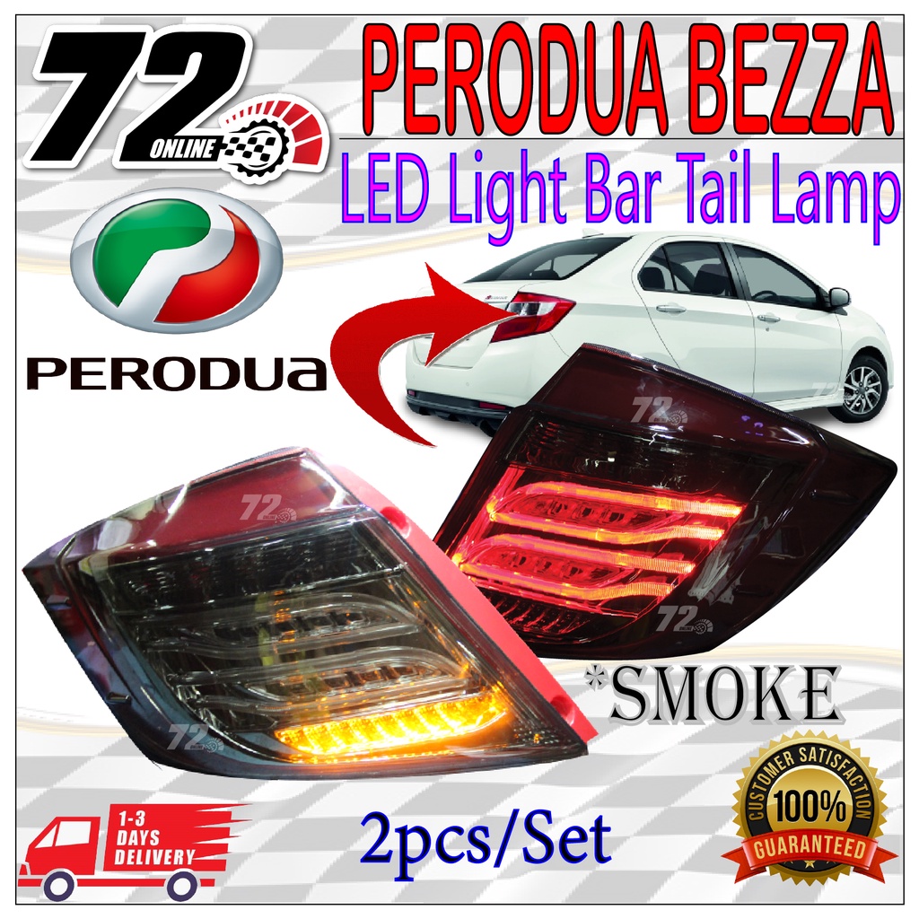 PERODUA BEZZA LED LIGHT BAR TAIL LAMP (SMOKE) | Shopee Malaysia