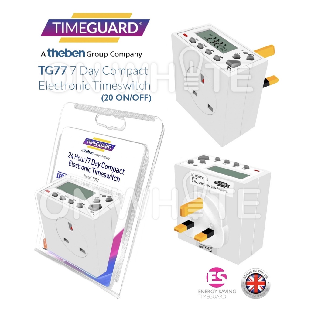 TIMEGUARD🇬🇧 PLUG IN TIMER 13A 24Hours 7 Day DIGITAL TG77 /NEM/SUM ...