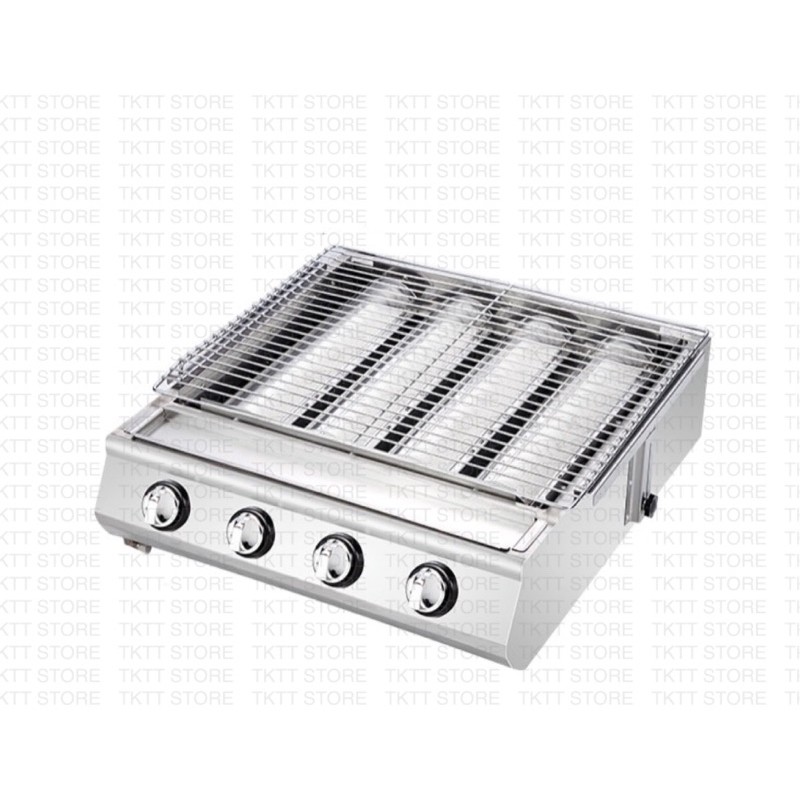 RJWJ TKTT 4 Burners Stainless Steel Commercial Gas BBQ Grill Stove ...