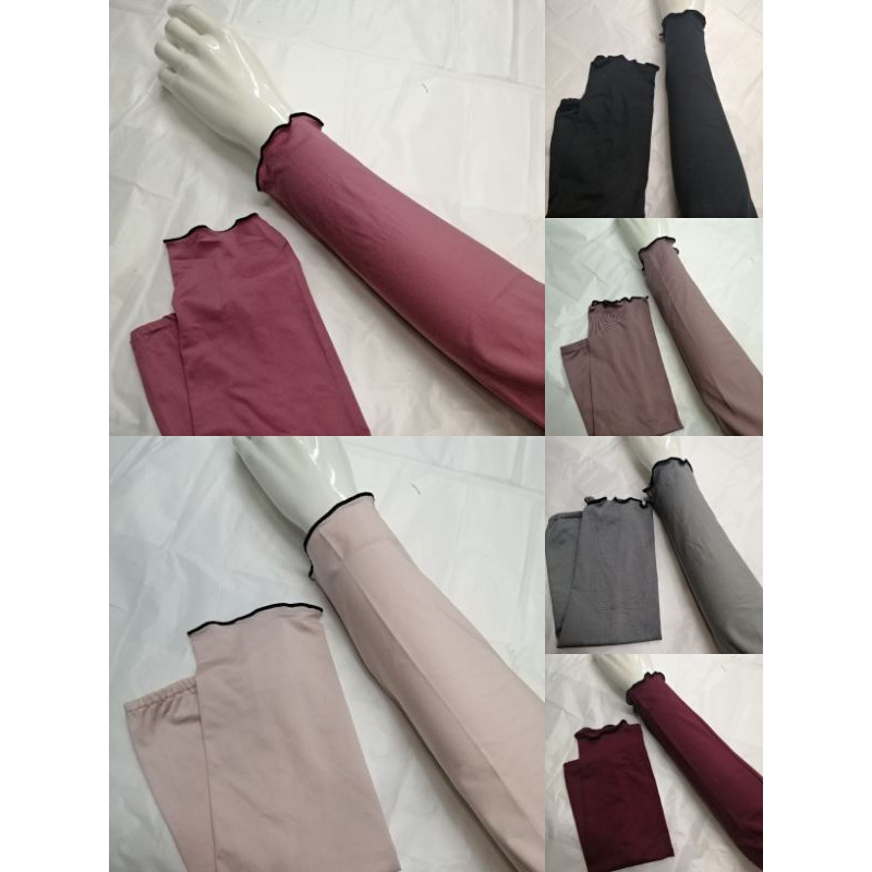 Sarung Lengan 1 Ruffle (Sampai atas Siku) /Handsock 1 Ruffle | Shopee ...