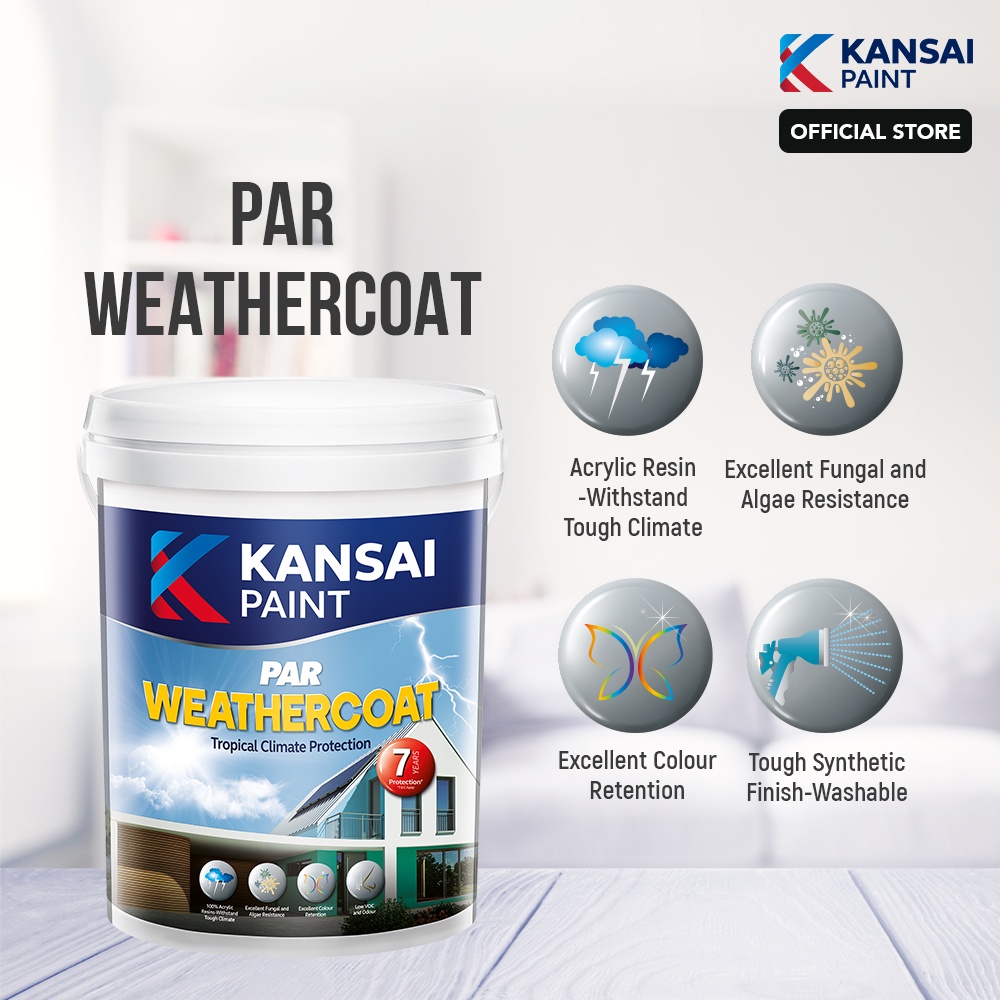 Kansai Paint PAR Weathercoat 5L/15L (for exterior) | Shopee Malaysia