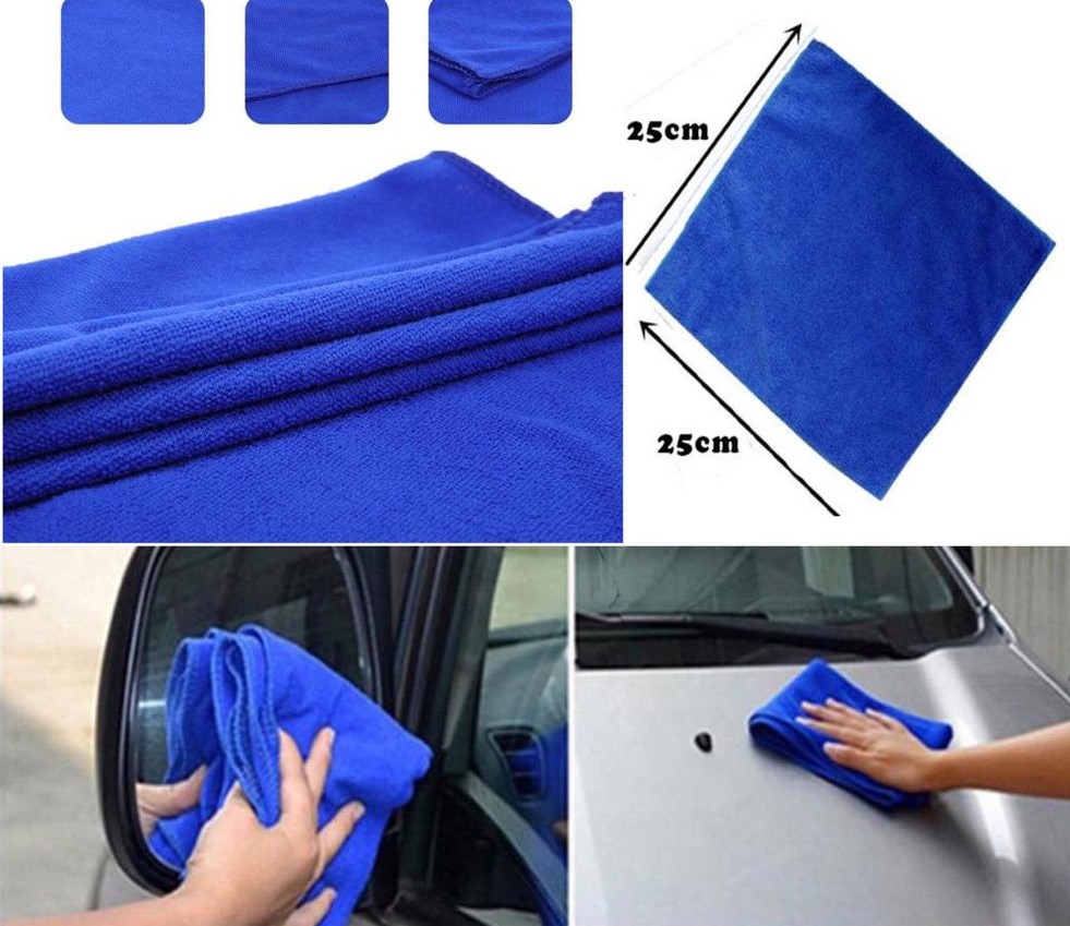 Soft Absorbent Wash Cloth Car Auto Care Microfiber Cleaning Blue Towels ...
