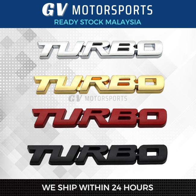 READY STOCK TURBO Metal Car Sticker Badge Adhesive Auto Tailgate Emblem ...