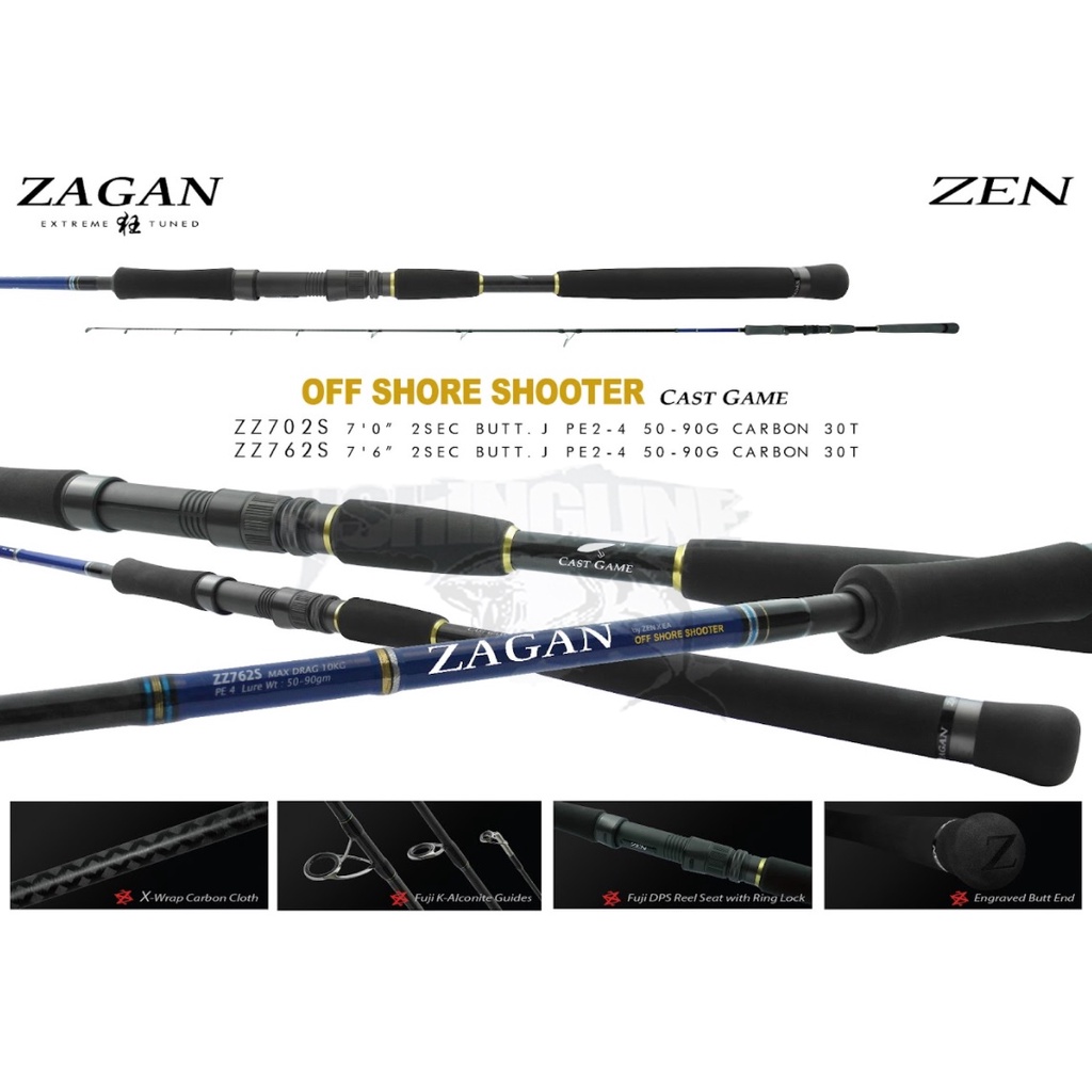 ZEN ZAGAN X EA Offshore Shooter SW Spinning Fishing Rod PE4 | Shopee ...