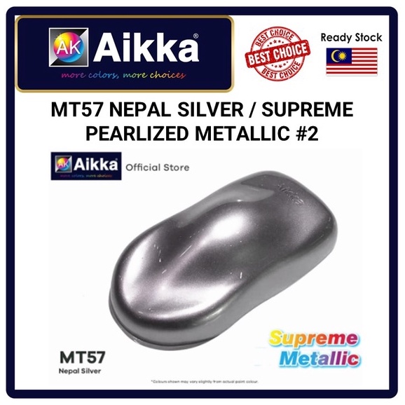 AIKKA Paints Supreme Pearlized Metallic #2 MT57 / Nepal Silver | Shopee ...