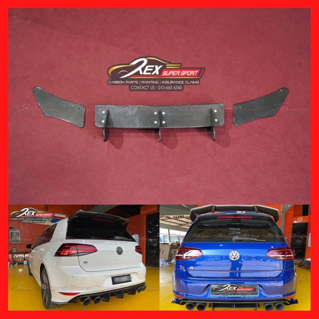 VW Volkswagen Golf Mk7 R Maxton Rear Diffuser Carbon Fiber / Forged ...