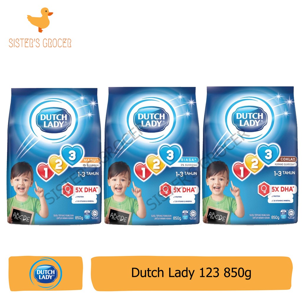 DUTCH LADY 123 850G - Plain / Chocolate / Honey | Shopee Malaysia
