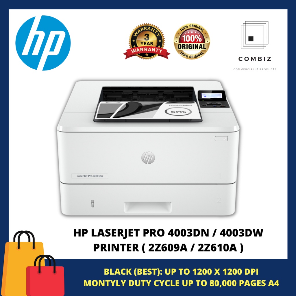 HP LASERJET PRO 4003DN / 4003DW PRINTER ( P/N: 2Z609A / 2Z610A ) | Shopee Malaysia