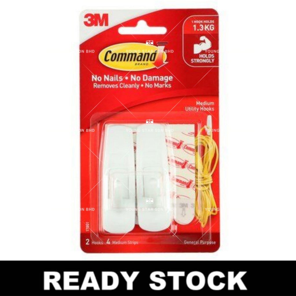 3M Command™ 17001ANZ MEDIUM UTILITY HOOK (051131651418) | Shopee Malaysia