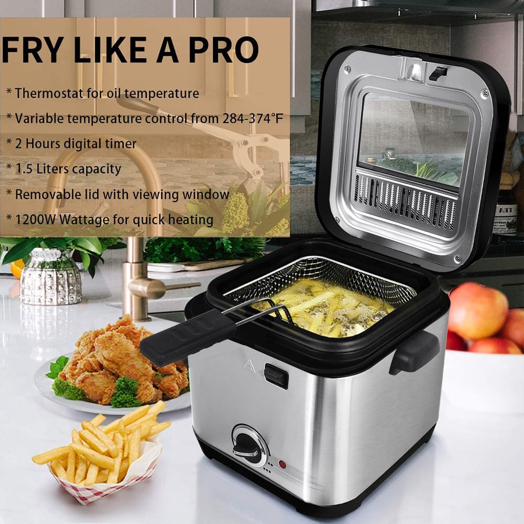 900W Electric Deep Fryer French Frie Frying Machine 50-60HZ Oven Hot ...