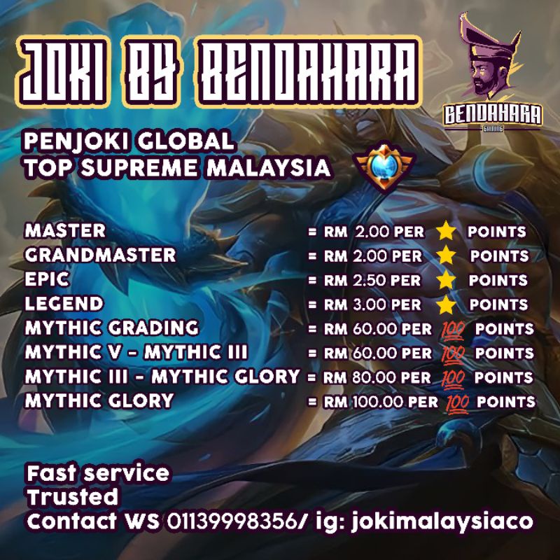 Joki ML Murah / Boost Rank ML Murah | Shopee Malaysia