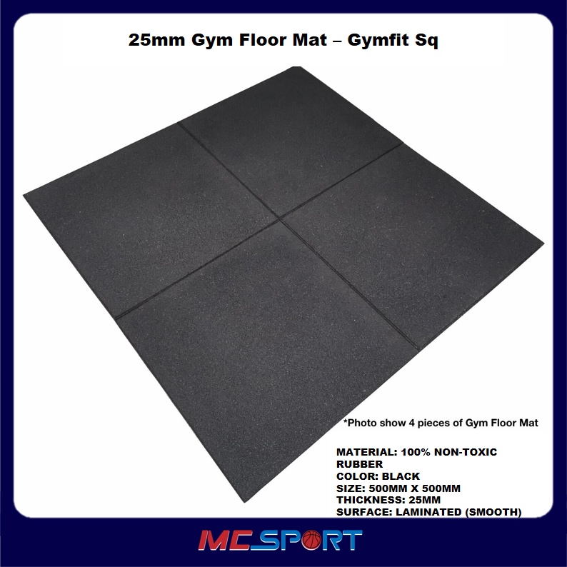 MCSPORT [25MM LAMINATED] GYM MATS/ SMOOTH SURFACE RUBBER MATS ...
