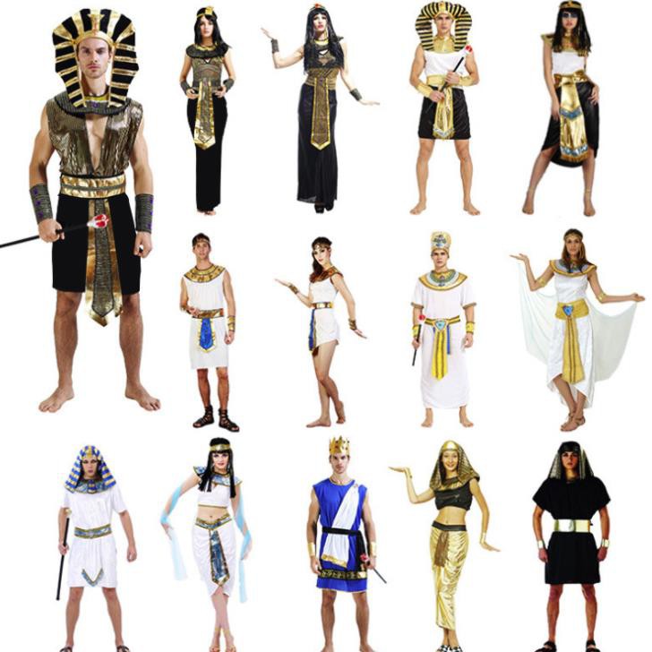 Women Man Ancient Egyptian Clothes Costumes Adult Egyptian Pharaoh King ...