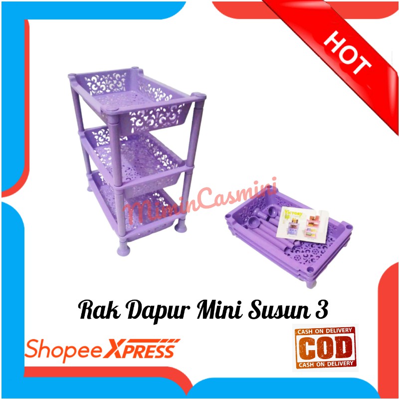 Multipurpose MINI KITCHEN RACK / 3-LAYER PLASTIC DISH RACK (MINI ...
