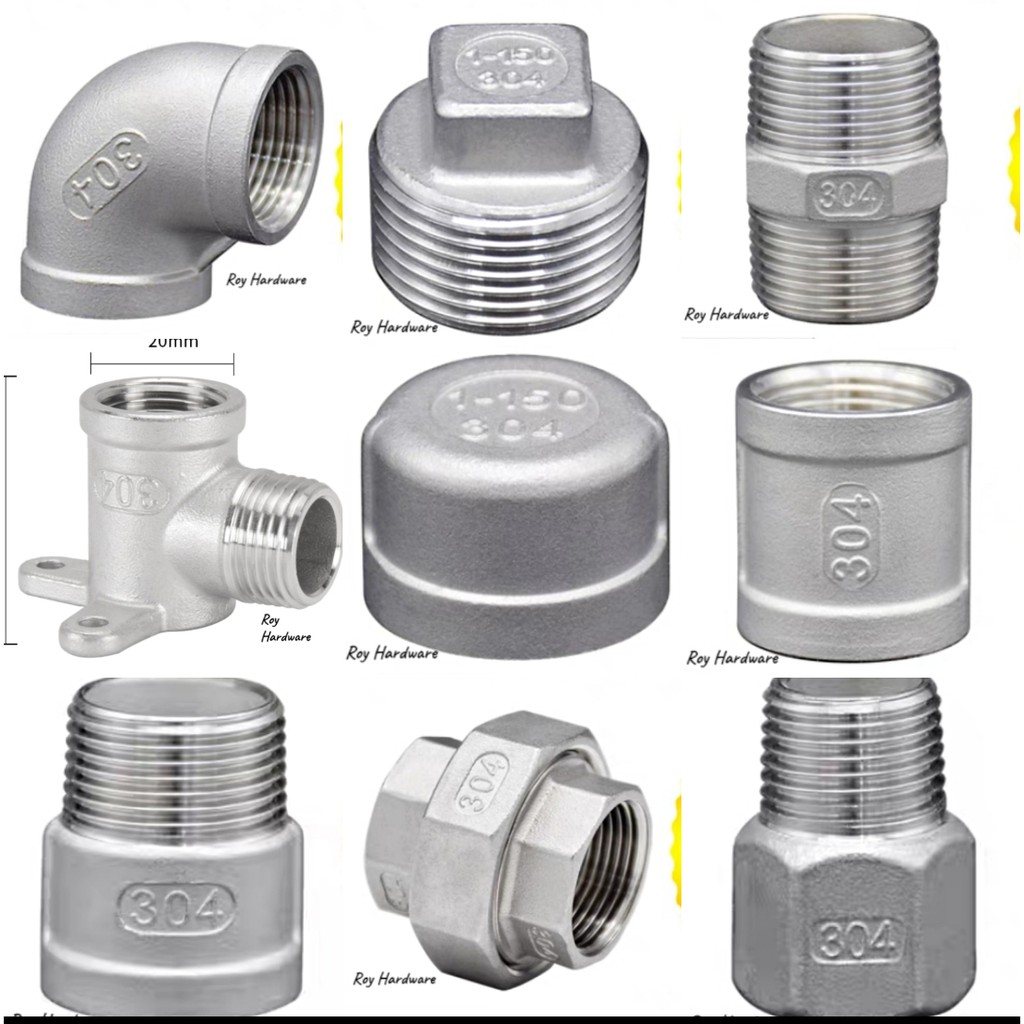 Stainless Steel 304 DN15 1/2''inch inci Elbow Socket Nipple Tee Union ...