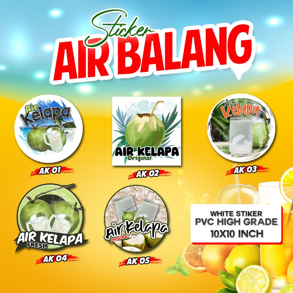 Sticker Air Balang Custom Material White Sticker Kalis Air | Waterproof ...
