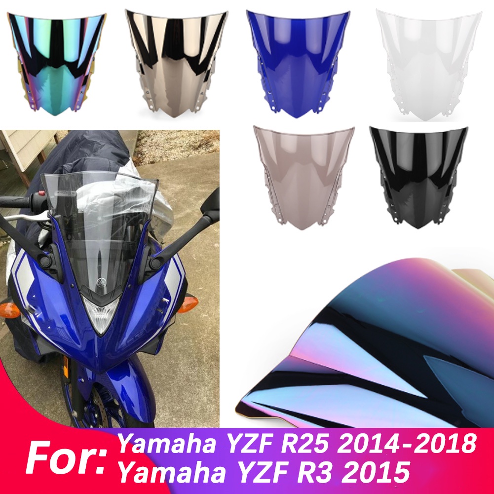 Double Bubble Windshield For Yamaha YZFR25 2014-2017 2018 YZF R25 R3 ...