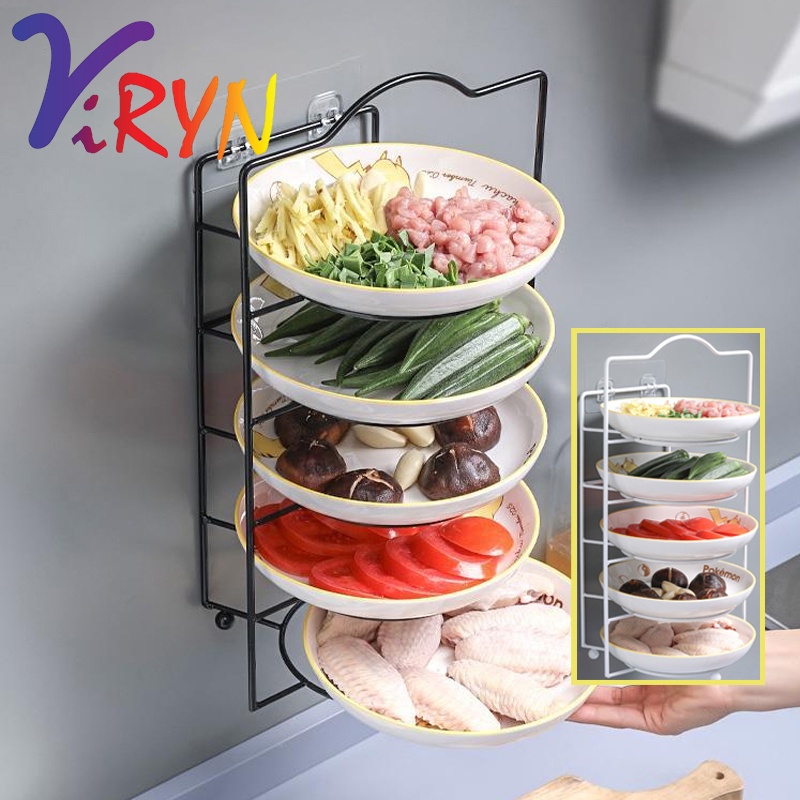 ViRYN Kitchen Side Dishes Wall Mounted Racks Countertops Vegetables ...