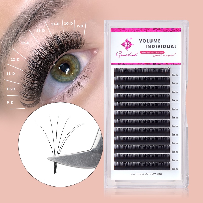 Genielash All Sizes CDD Curl Faux Mink Eyelash Extensions Natural Soft Professional Individual Eyelashes Shopee Malaysia