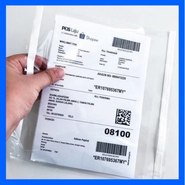 New Type Consignment Note Pocket Air Waybill Adhesive Plastic | Shopee ...