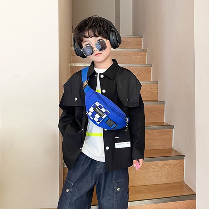AGL Children Plaid Waist Bag/Kids Boy Girl Hip Hop Crossbody Chest Bag ...