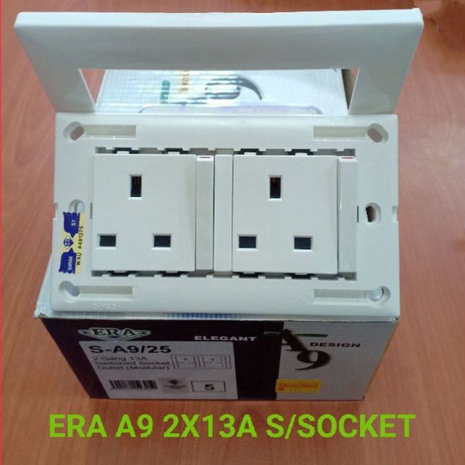 ERA A9 2X13A SWITCH SOCKET/ DOUBLE 13A SWITCH SOCKET | Shopee Malaysia