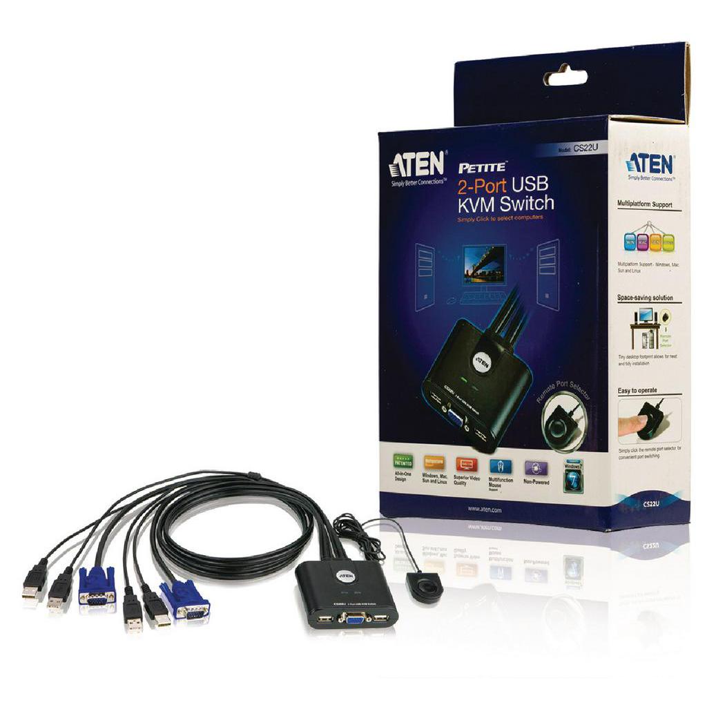 ATEN 2-PORT USB VGA KVM SWITCH (CS22U) | Shopee Malaysia