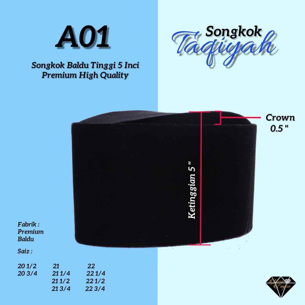 🔥(A01) 5 INCH - SONGKOK BALDU TINGGI 5 INCI PREMIUM HIGH QUALITY ...