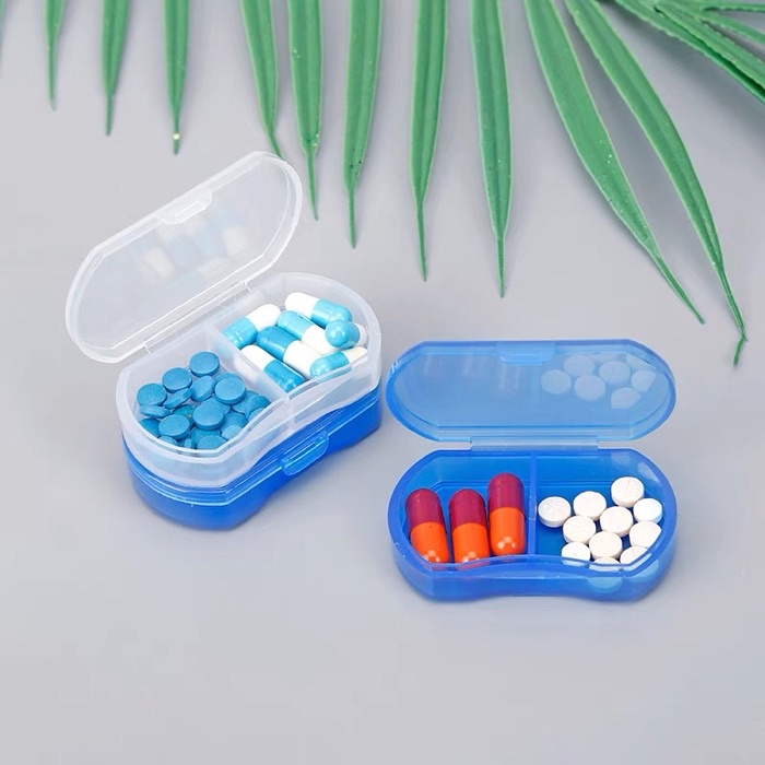 6pcs/ 2Grid Mini Pill Box Travel Outdoor Medicine Tablet Container ...