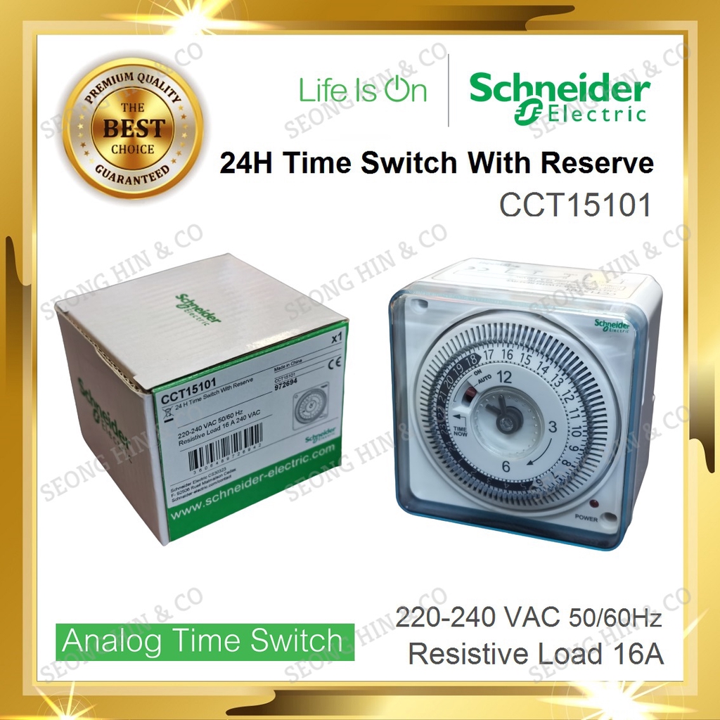 Schneider 24H 16A Time Switch / Timer With Reserve CCT15101 | Shopee ...